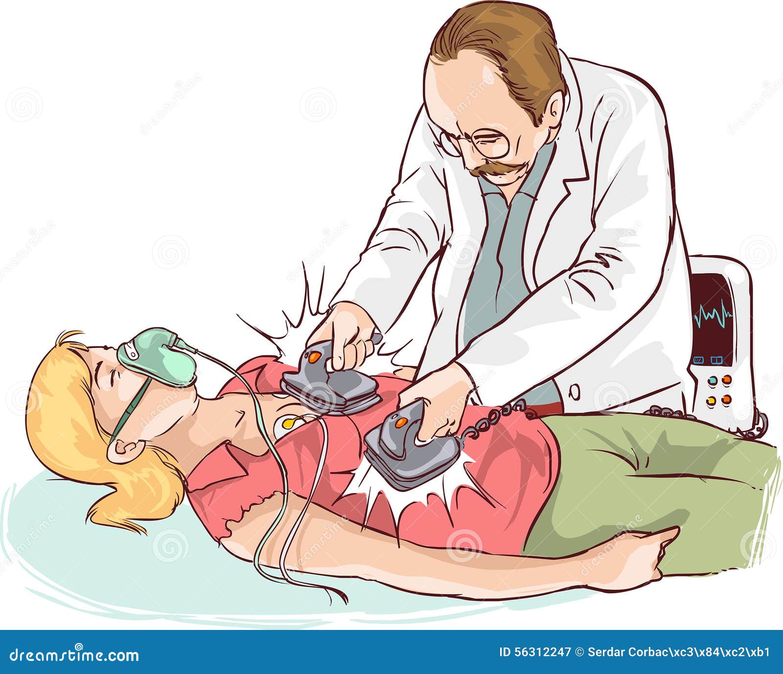 CPR device stock vector. Illustration of health, electrical - 56312247