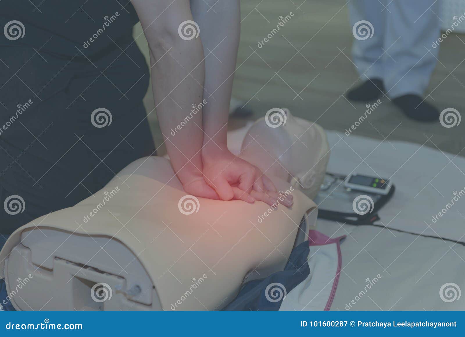 CPR First Aid Training with CPR Dummy Stock Image - Image of practice ...