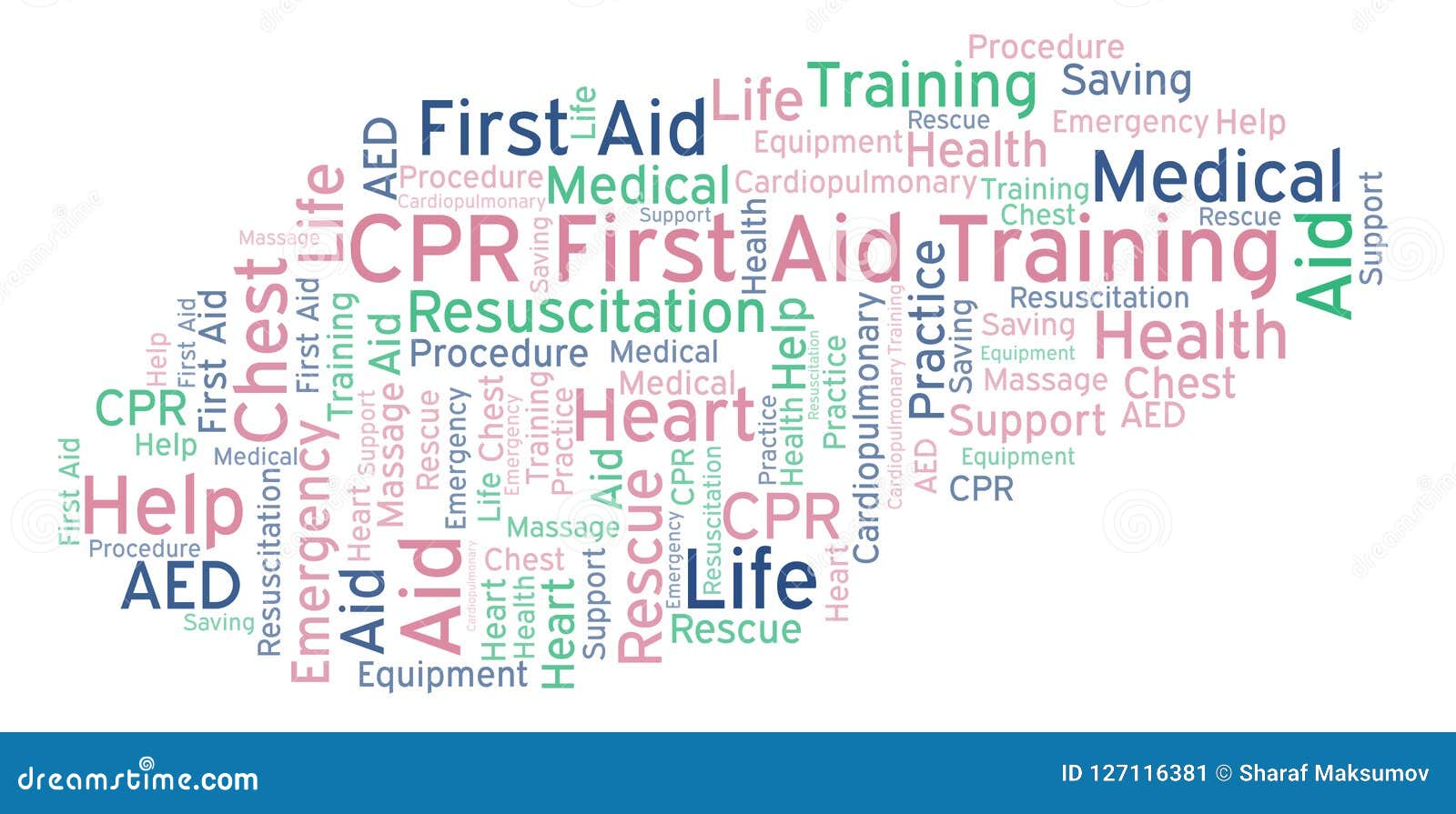 CPR First Aid Training Word Cloud, Made with Text only. Stock ...