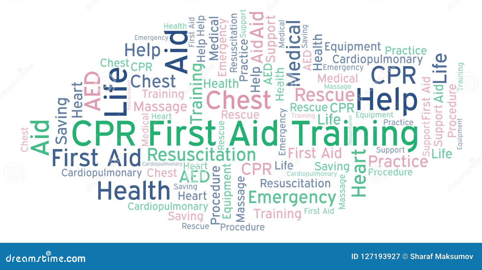 CPR First Aid Training Word Cloud, Made with Text only. Stock ...