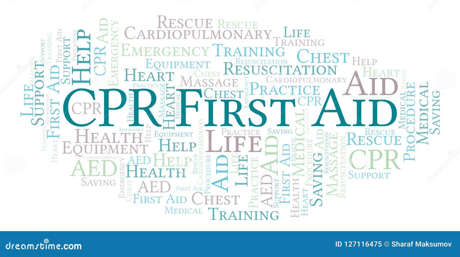 First Aid Text Background Word Cloud Concept Clipart And Illustrations