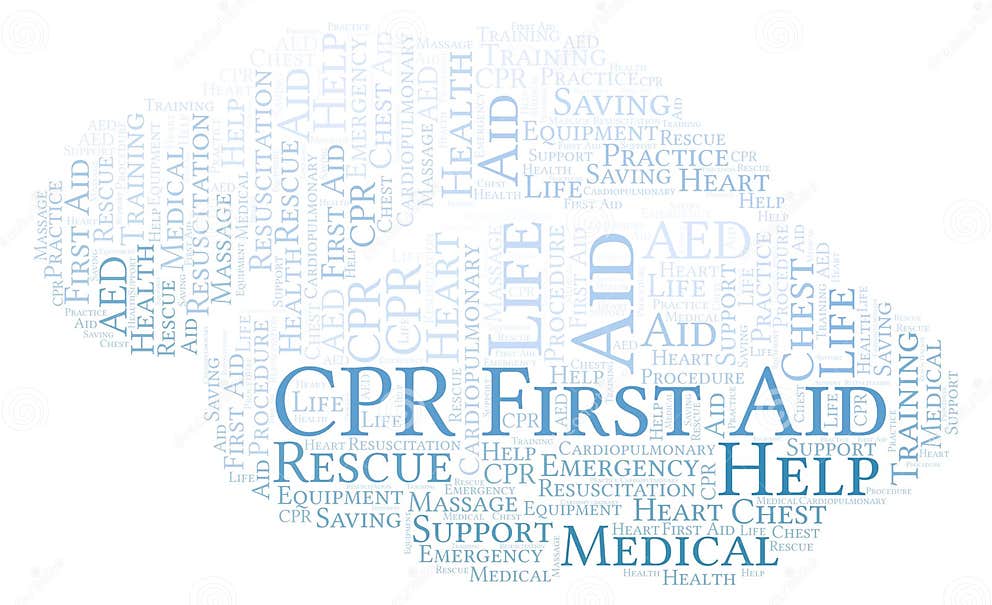 CPR First Aid Word Cloud, Made with Text only. Stock Illustration ...