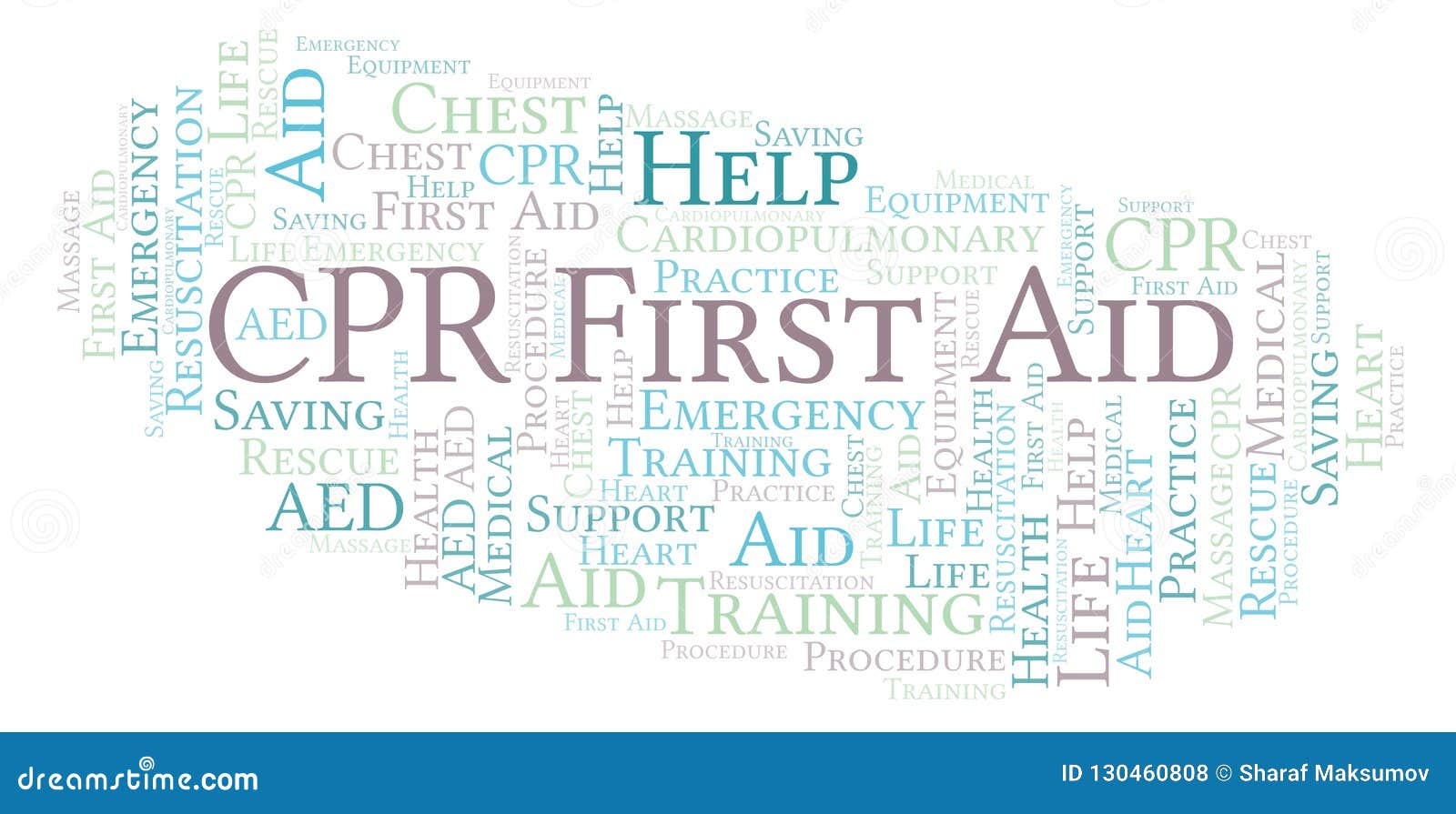 CPR First Aid Word Cloud, Made with Text only. Stock Illustration ...