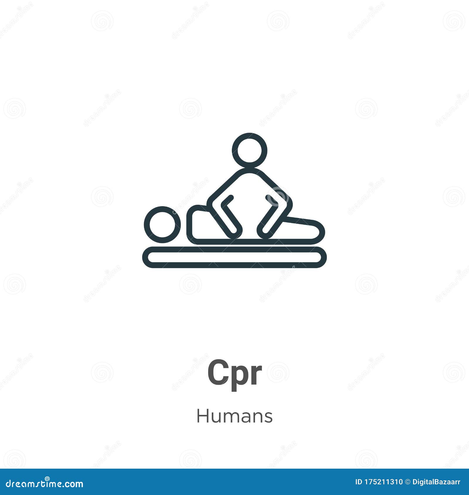 Cpr Outline Vector Icon. Thin Line Black Cpr Icon, Flat Vector Simple ...