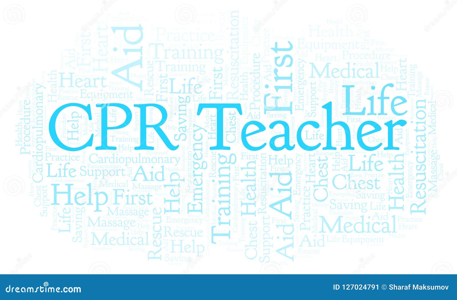 CPR Teacher Word Cloud, Made with Text only. Stock Illustration ...