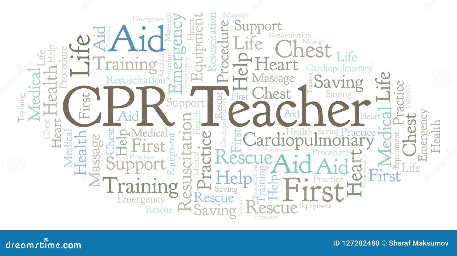 CPR Teacher Word Cloud, Made with Text only. Stock Illustration ...
