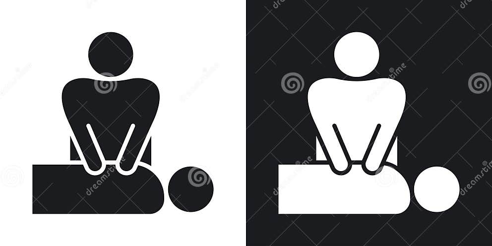 CPR Thin Line Vector Icon Set Stock Vector - Illustration of help ...