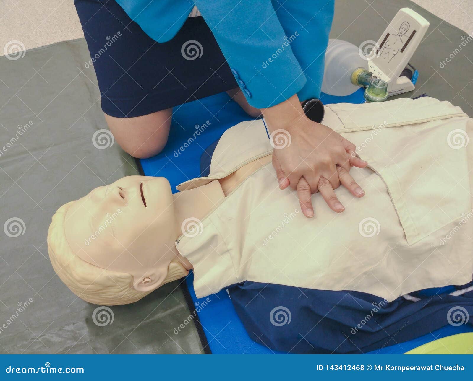 Cpr Training: Basic Training by a Woman in Class Stock Photo - Image of ...