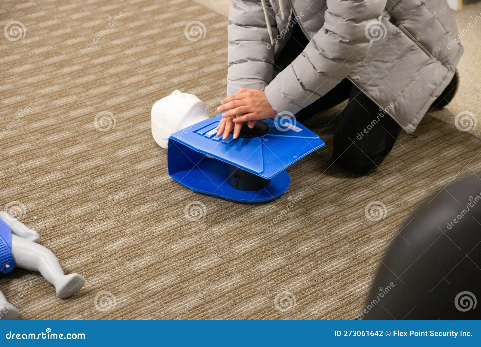 CPR Training Class by Security Guard in Office Stock Photo - Image of ...