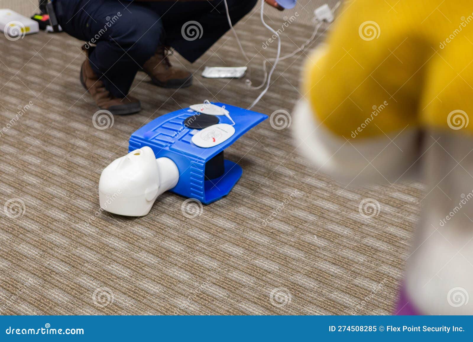 CPR Training Class by Security Guard in Office Stock Image - Image of ...