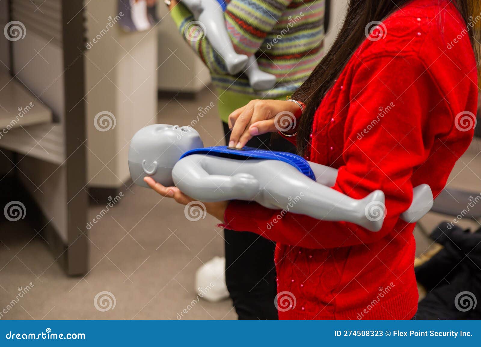 CPR Training Class by Security Guard in Office Stock Image - Image of ...