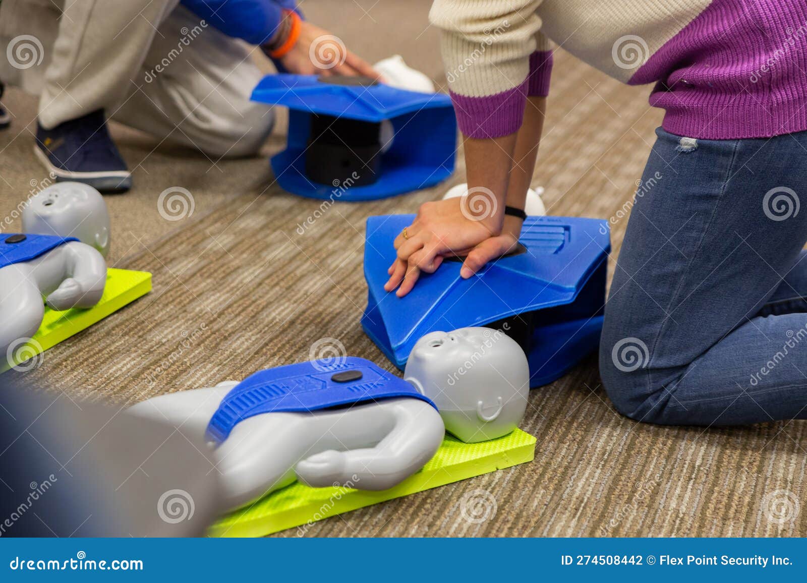 CPR Training Class by Security Guard in Office Stock Photo - Image of ...