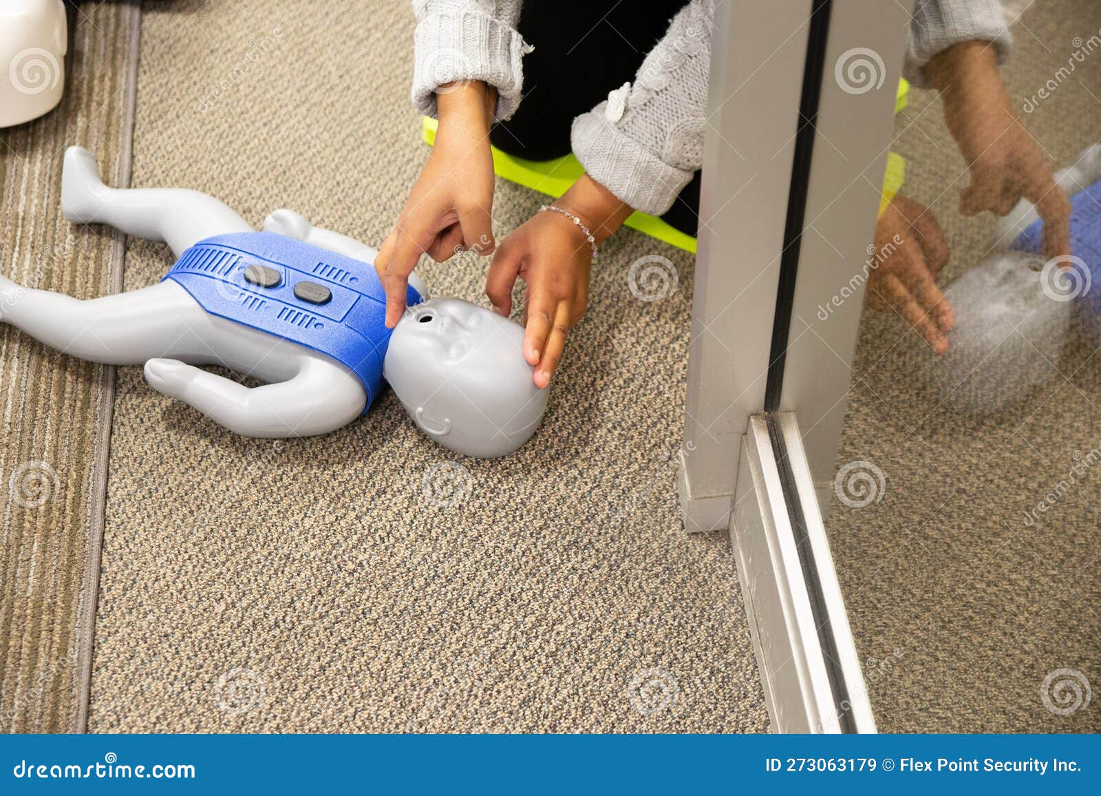 CPR Training Class by Security Guard in Office Stock Image - Image of compression, health: 273063179