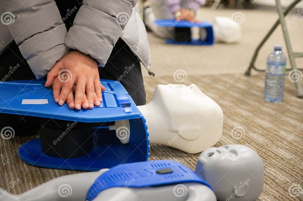 CPR Training Class by Security Guard in Office Stock Photo - Image of ...