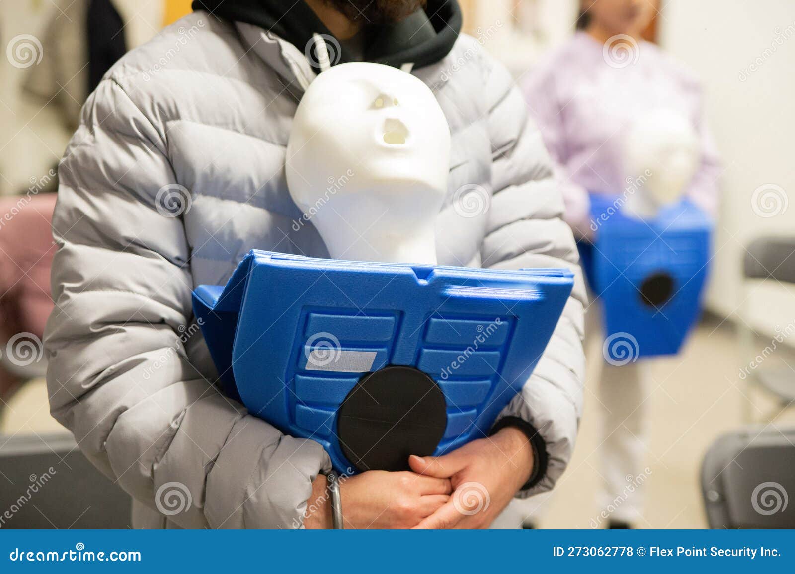 CPR Training Class by Security Guard in Office Stock Photo - Image of ...