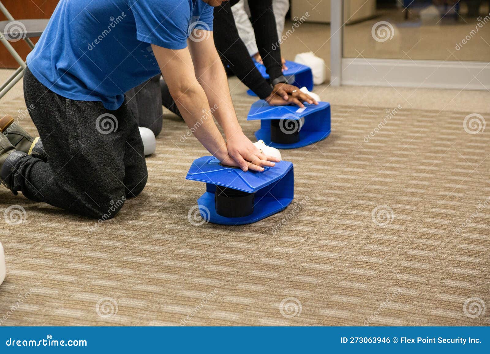 CPR Training Class by Security Guard in Office Stock Photo - Image of ...