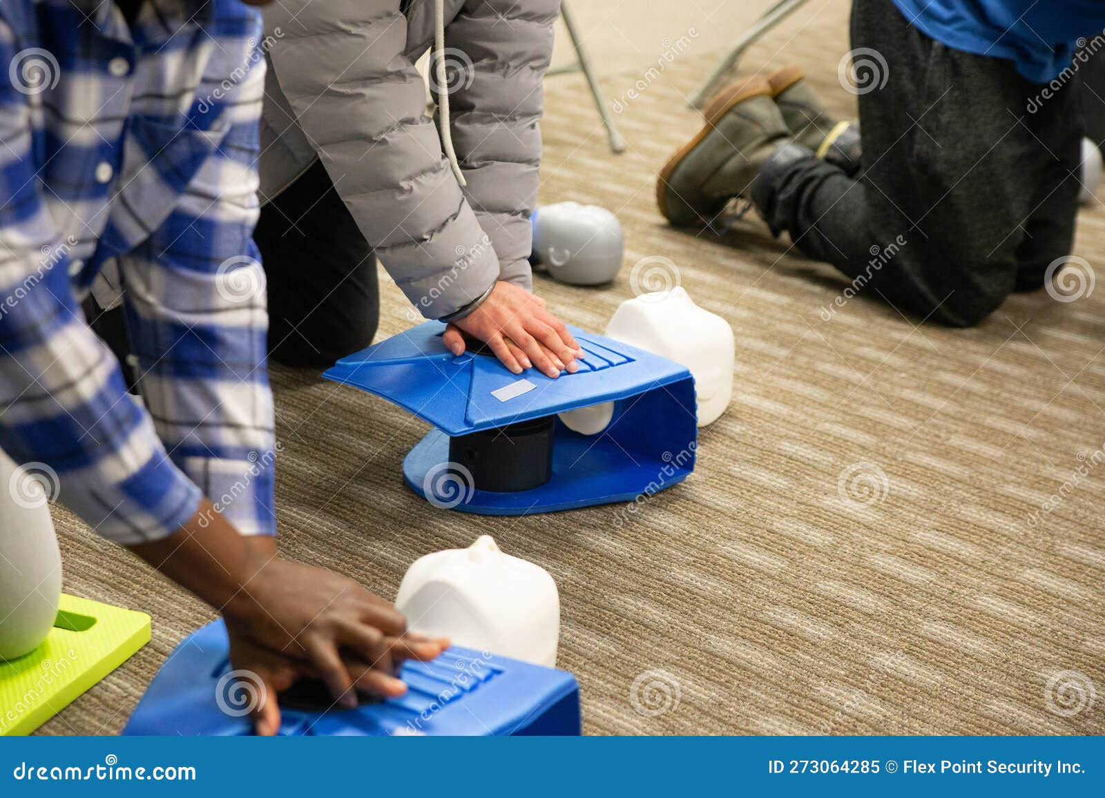 CPR Training Class by Security Guard in Office Stock Image - Image of ...