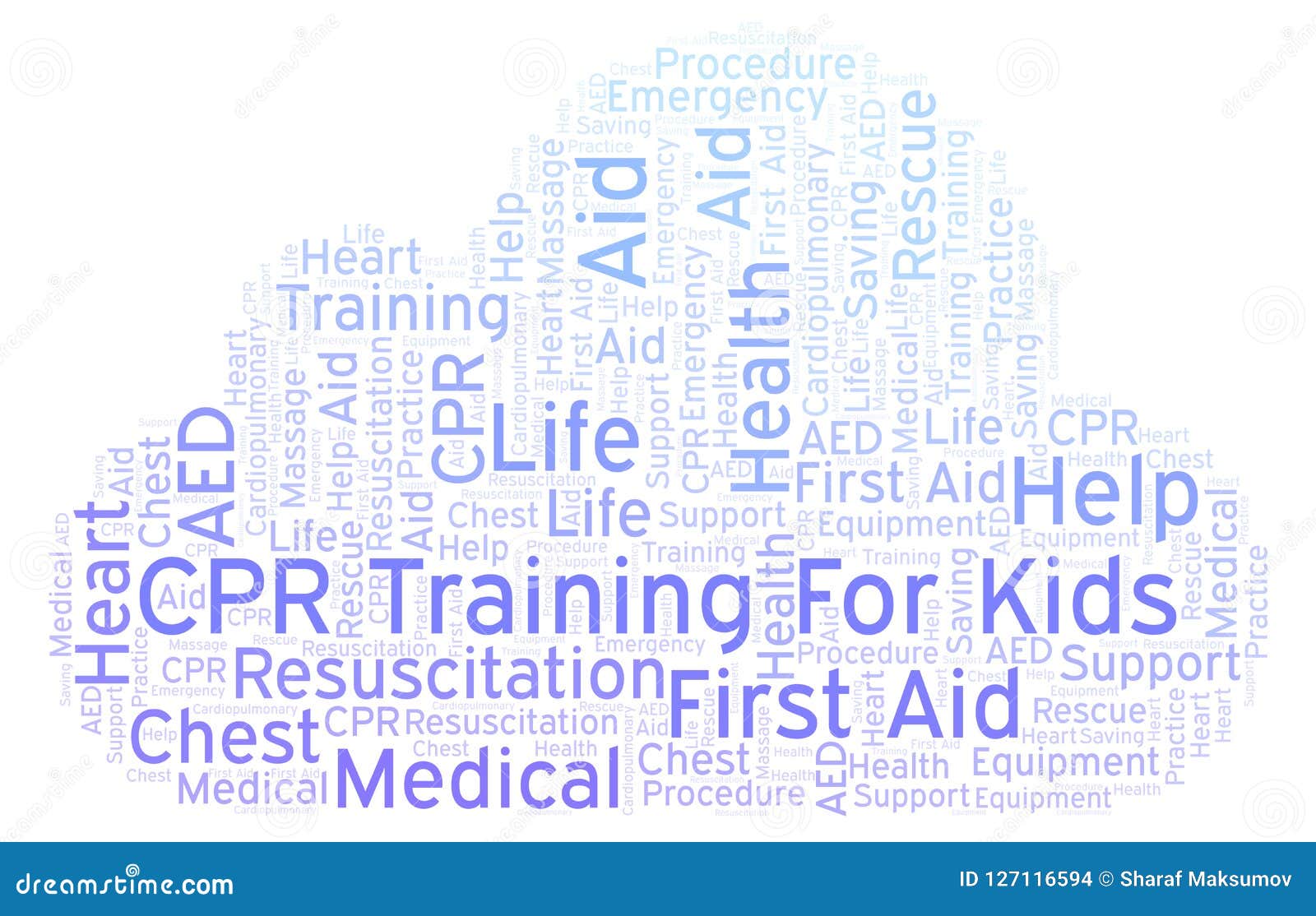 CPR Training for Kids Word Cloud, Made with Text only. Stock ...