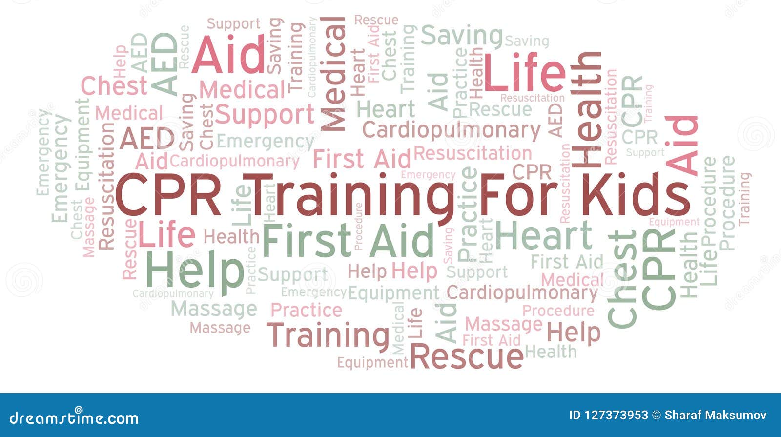 CPR Training for Kids Word Cloud, Made with Text only. Stock ...