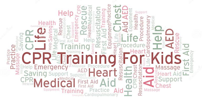 CPR Training for Kids Word Cloud, Made with Text only. Stock ...