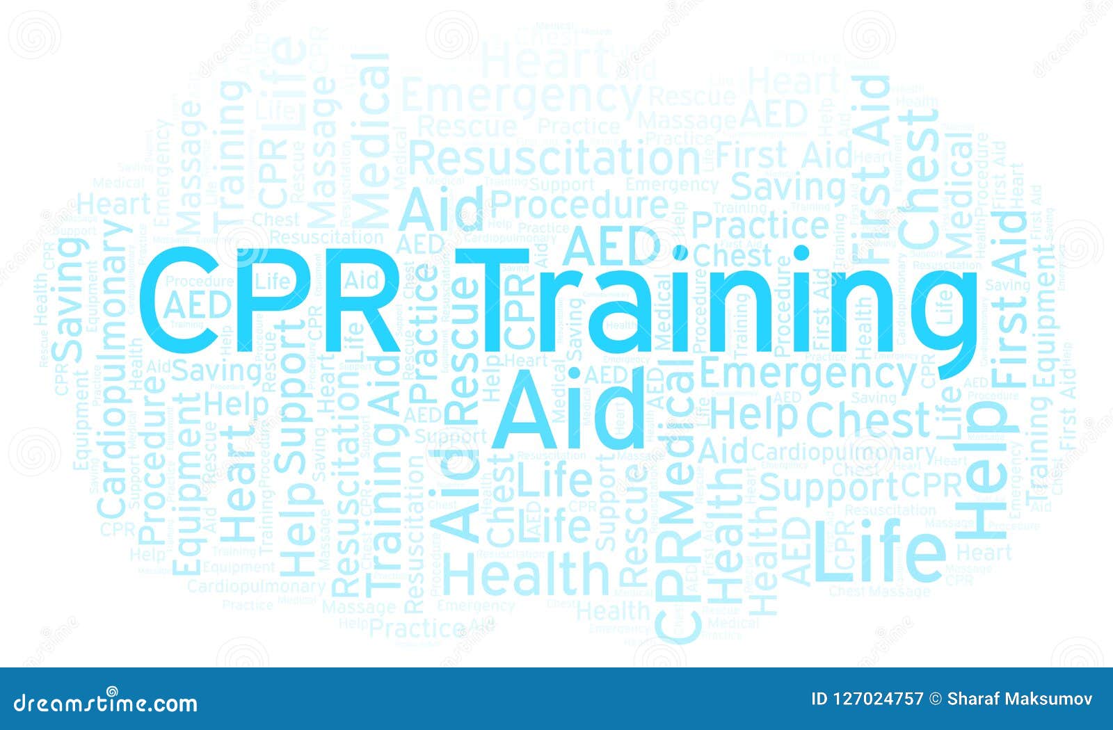 CPR Training Word Cloud, Made with Text only. Stock Illustration ...