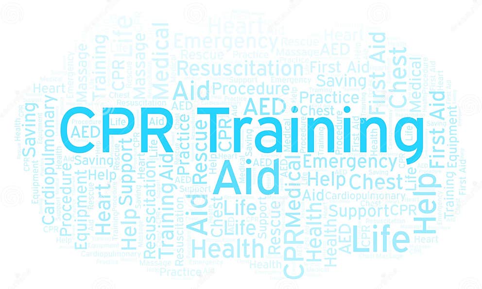 CPR Training Word Cloud, Made with Text only. Stock Illustration ...