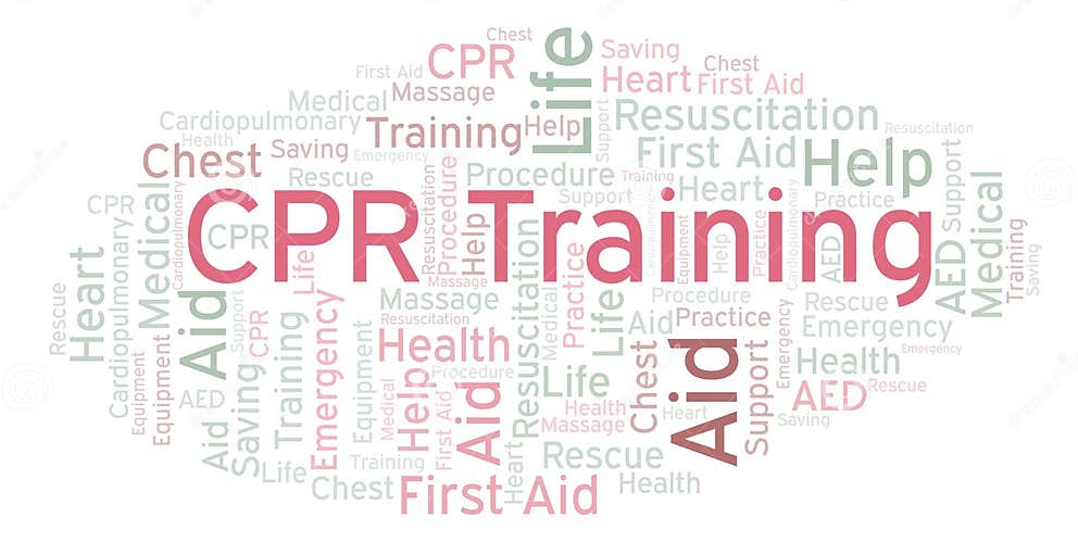 CPR Training Word Cloud, Made with Text only. Stock Illustration ...