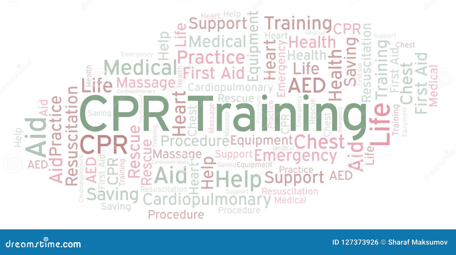 CPR Training Word Cloud, Made with Text only. Stock Illustration ...