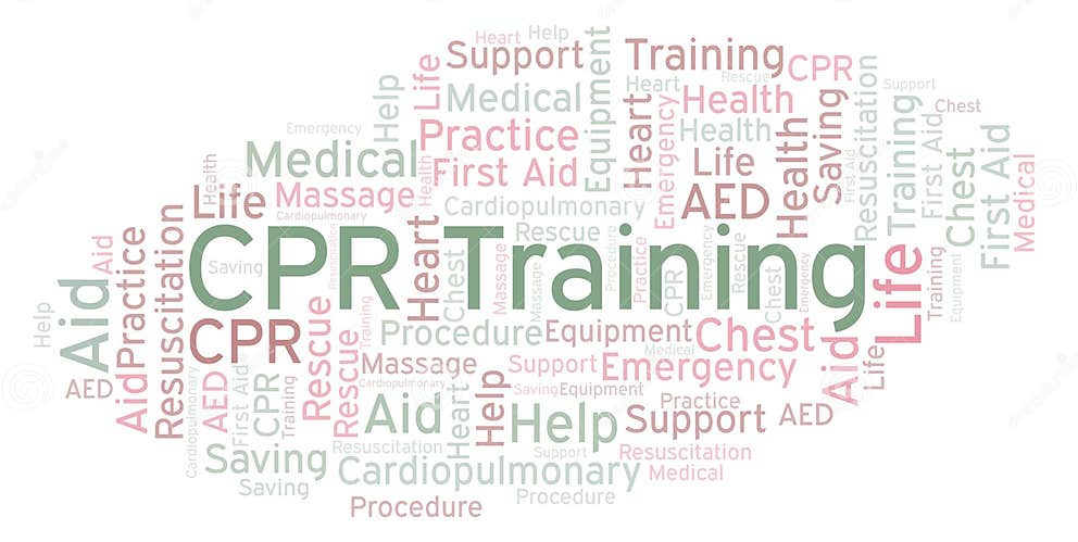 CPR Training Word Cloud, Made with Text only. Stock Illustration ...