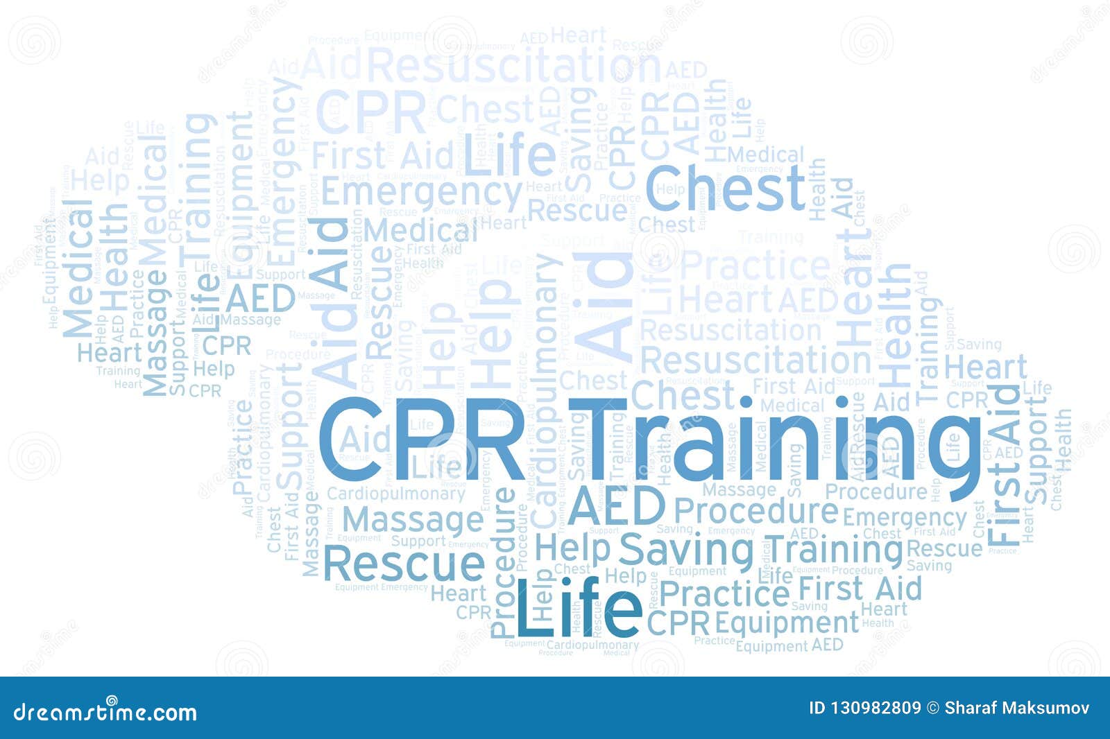CPR Training Word Cloud, Made with Text only. Stock Illustration ...