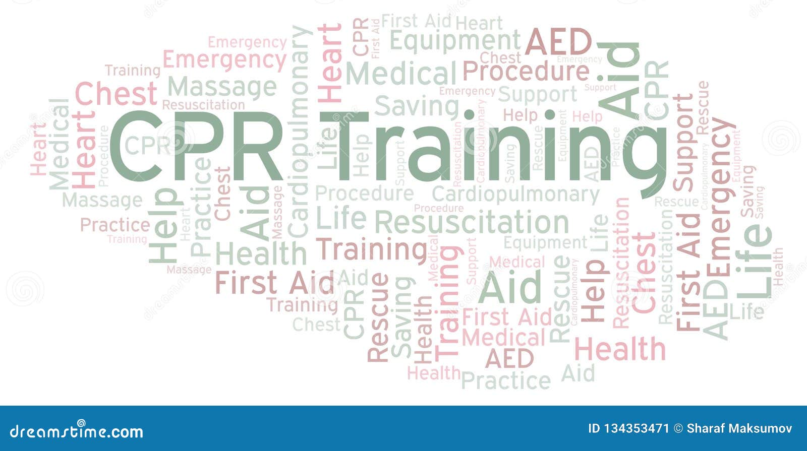 CPR Training Word Cloud, Made with Text only Stock Illustration ...