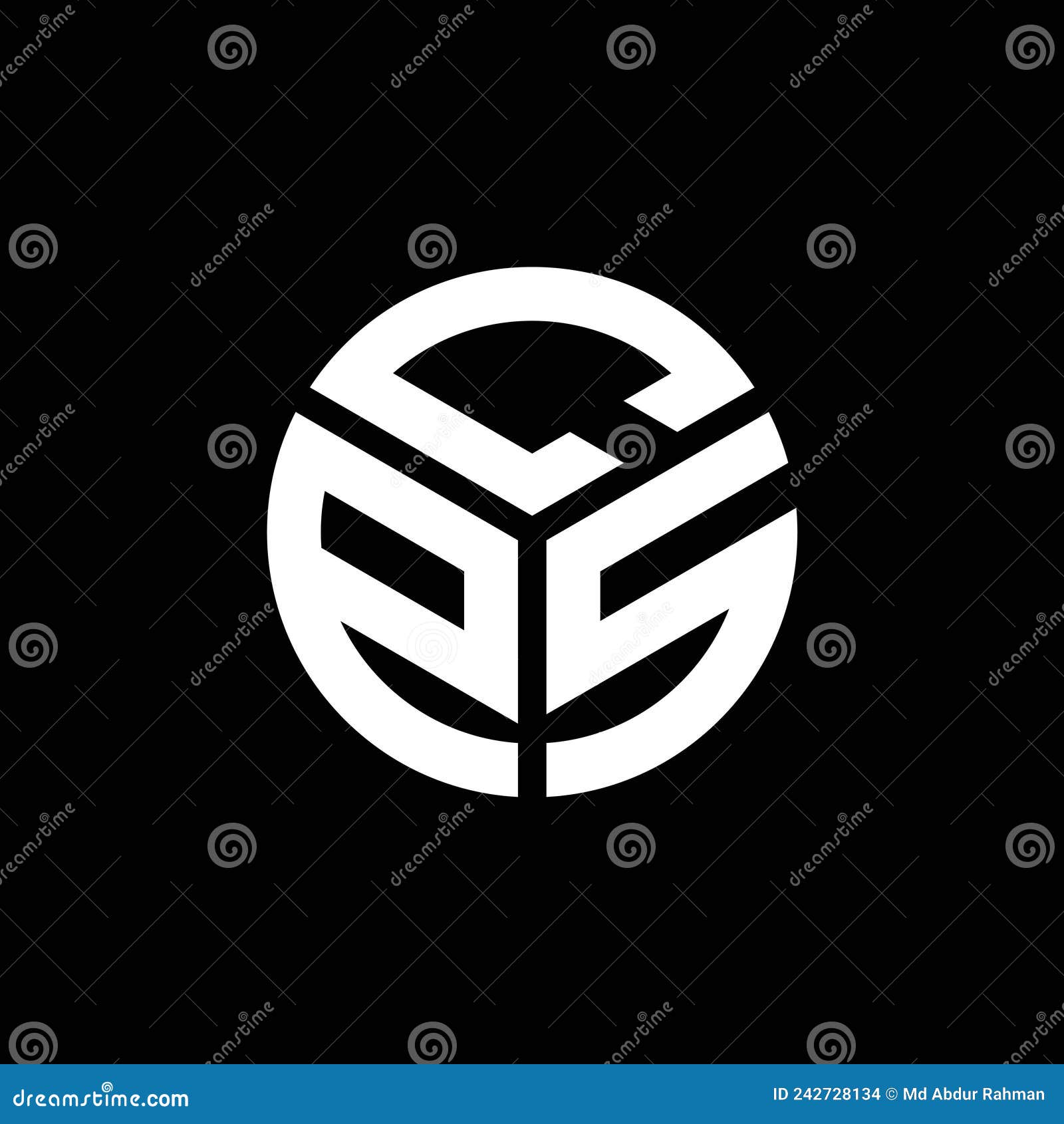 CPS Letter Logo Design on Black Background. CPS Creative Initials ...