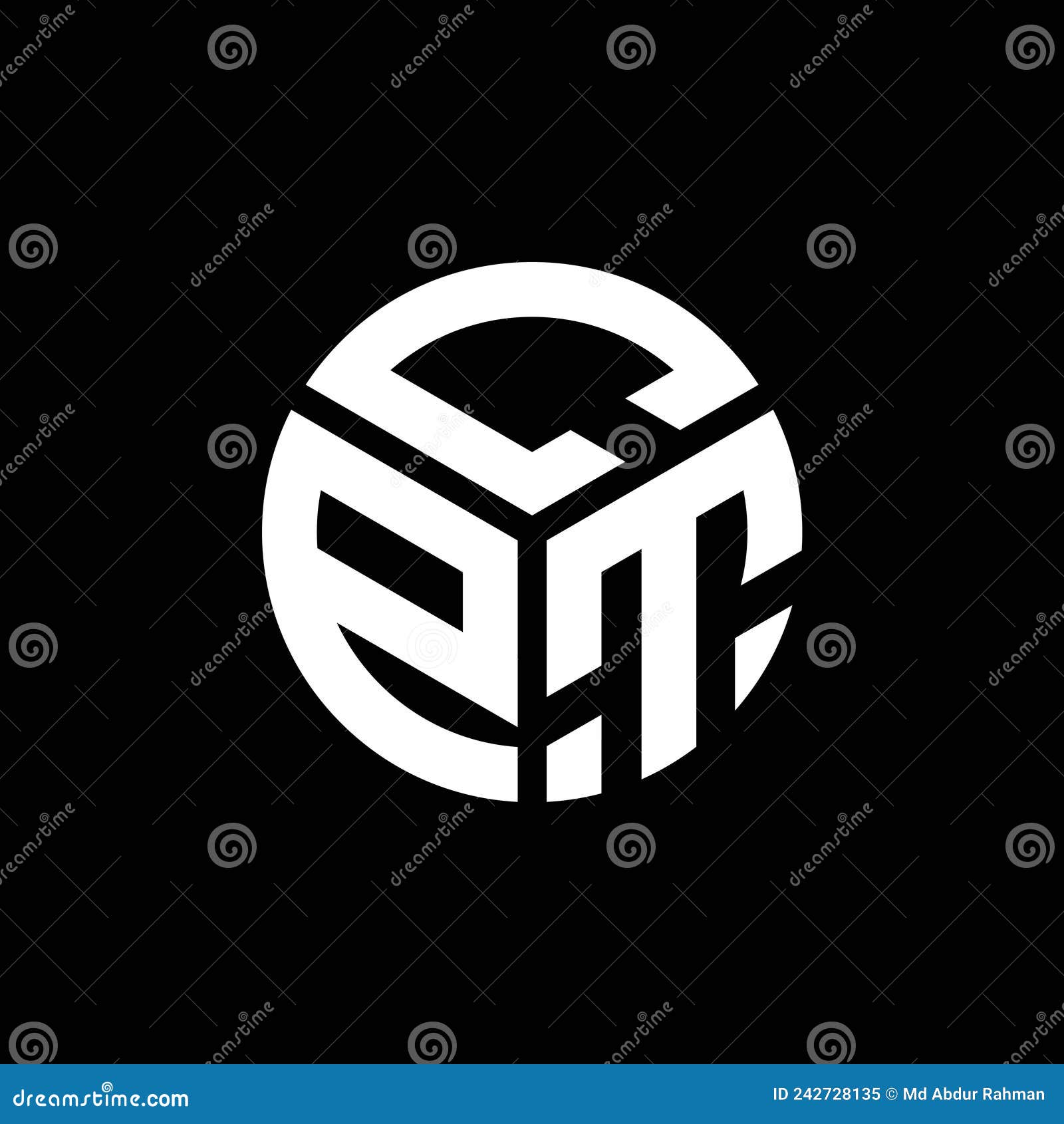 CPT Letter Logo Design on Black Background. CPT Creative Initials ...