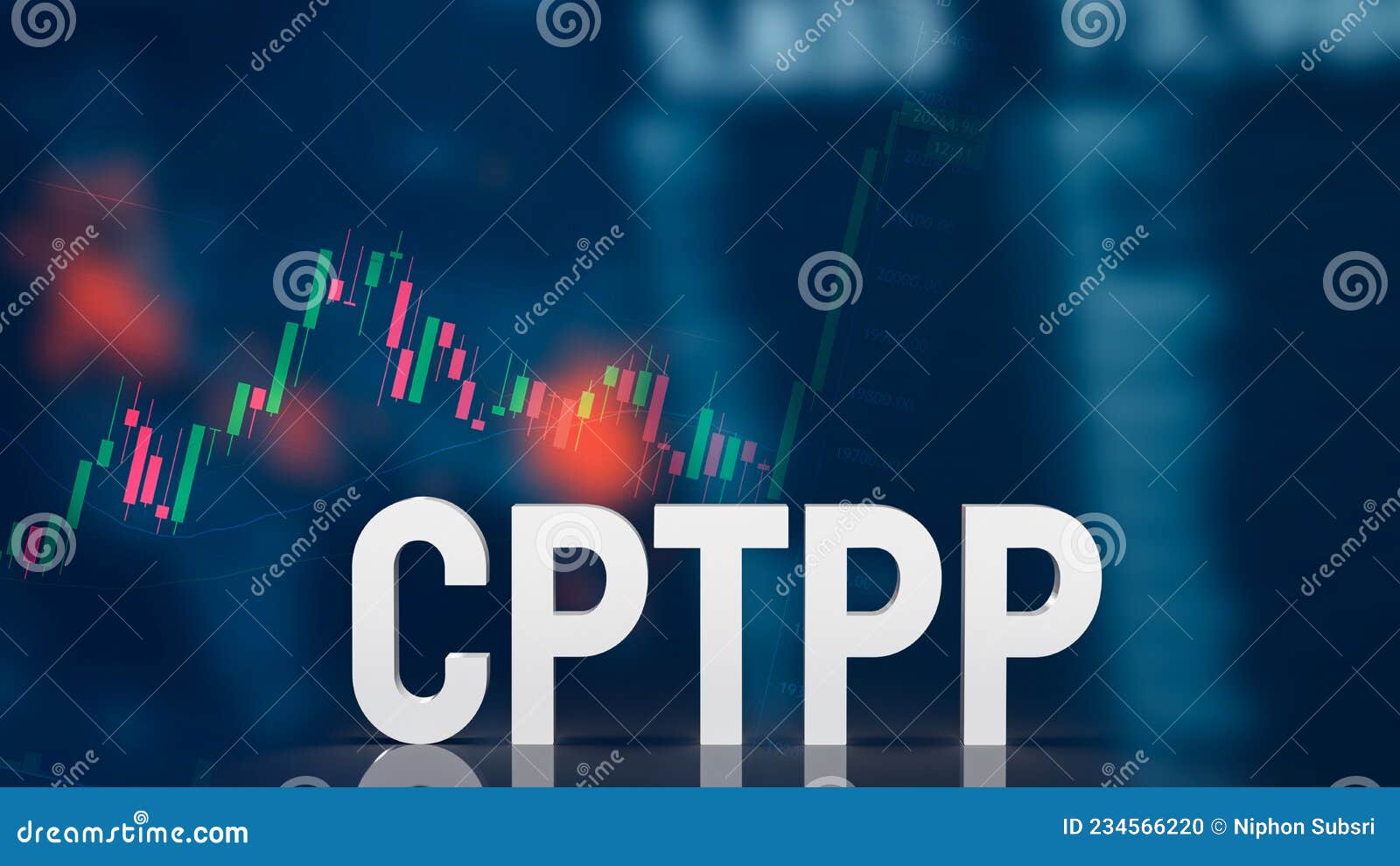 The Cptpp Text On Chart Background For Business Concept 3d Rendering ...