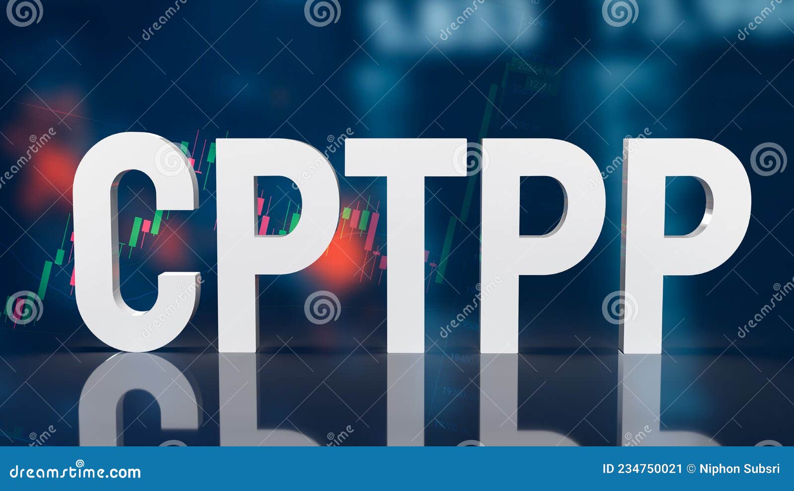 The Cptpp Text On Chart Background For Business Concept 3d Rendering ...