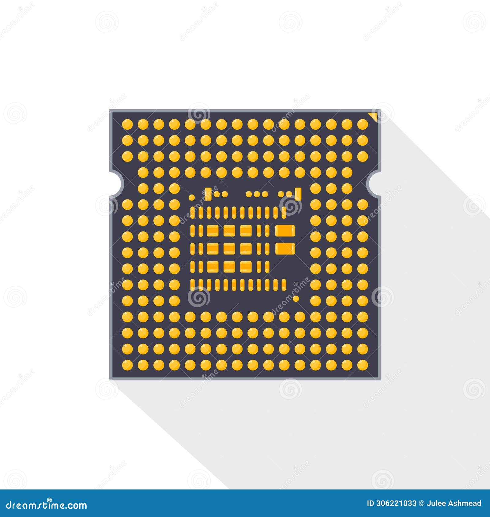 CPU Central Processing Unit Microchip Technology Vector Illustration ...