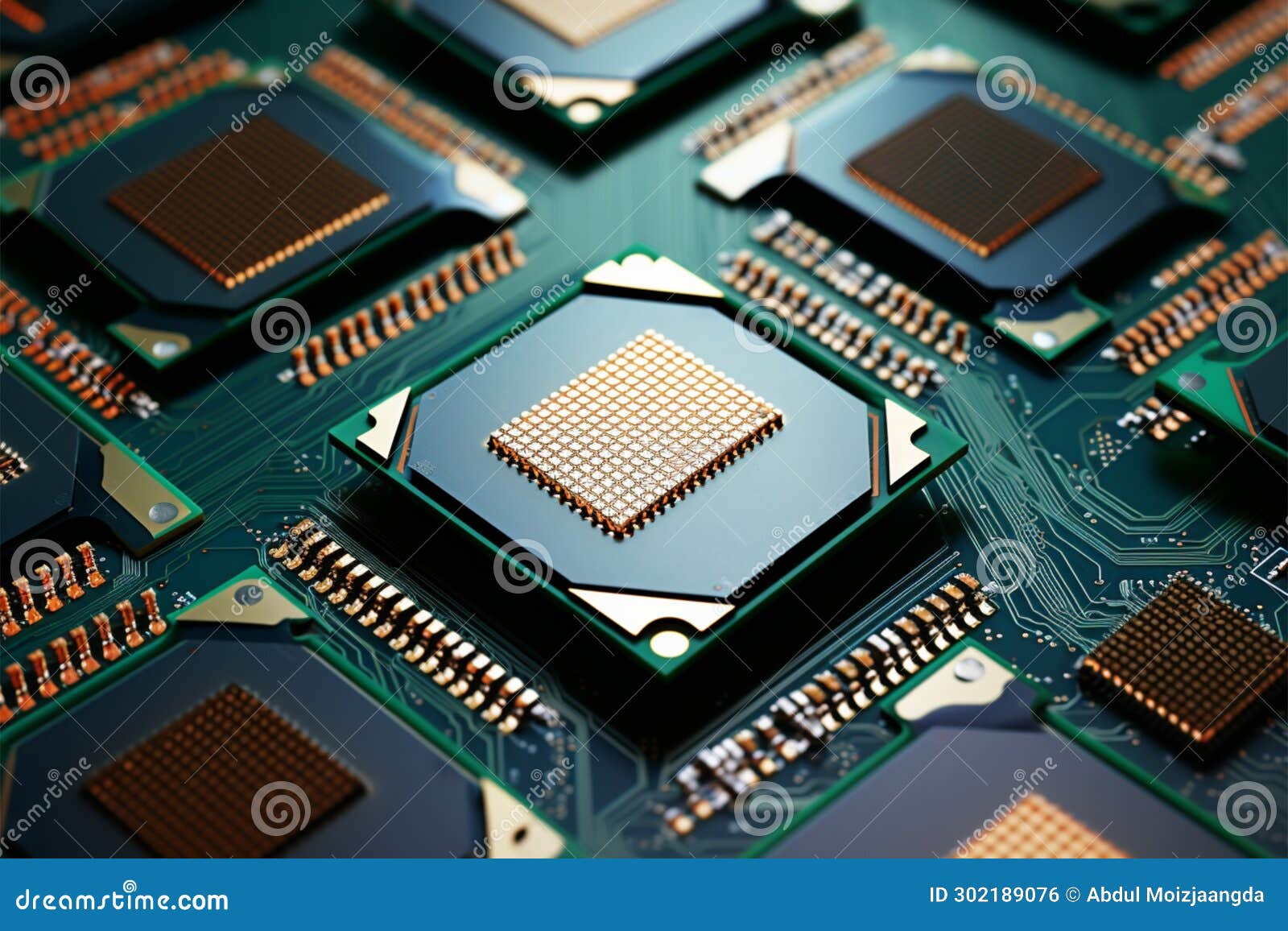 CPU Assembly Array of Central Processor Units on Isolated Backdrop Stock Illustration ...