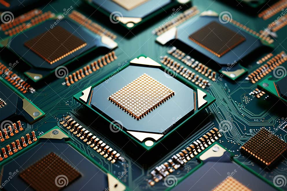 CPU Assembly Array of Central Processor Units on Isolated Backdrop ...