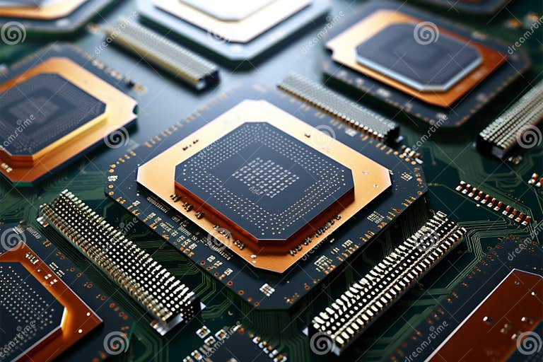 CPU Assembly Array of Central Processor Units on Isolated Backdrop ...