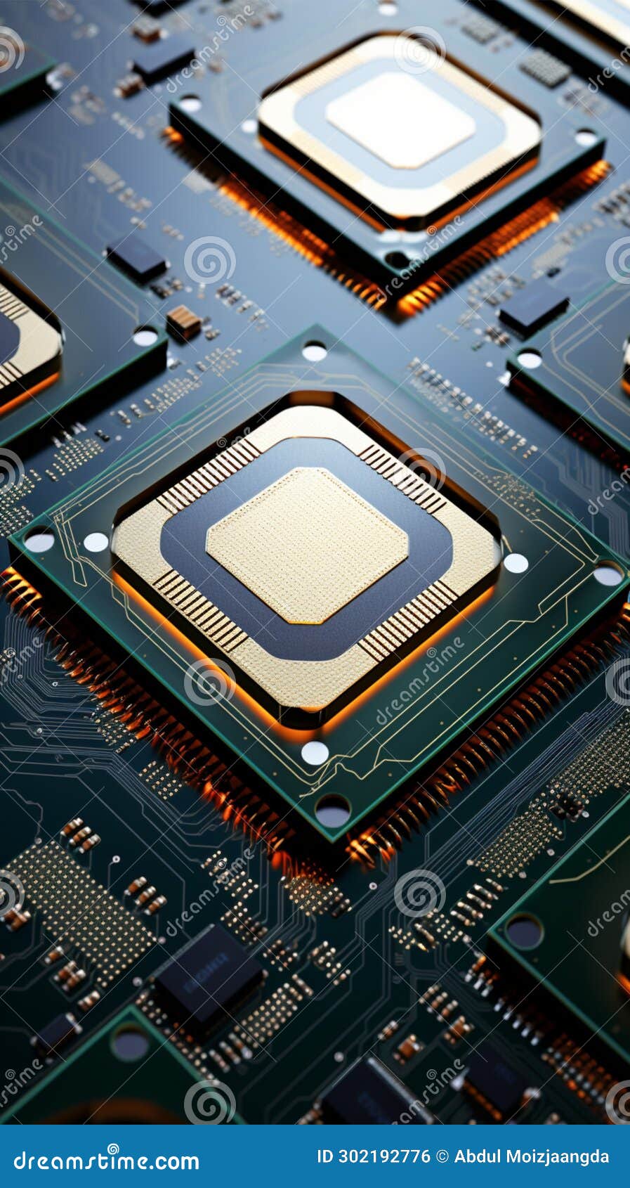 CPU Assembly Array of Central Processor Units on Isolated Backdrop Stock Illustration ...