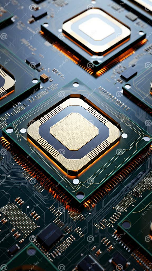 CPU Assembly Array of Central Processor Units on Isolated Backdrop ...