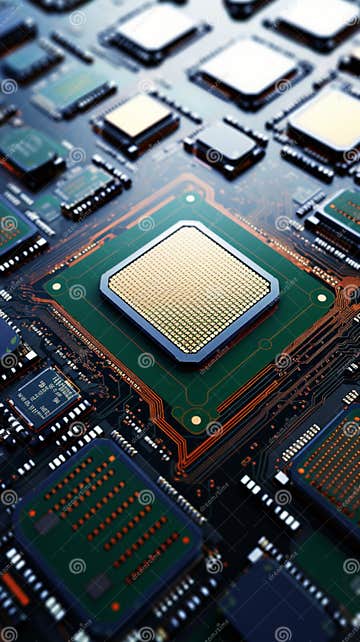 CPU Assembly Array of Central Processor Units on Isolated Backdrop ...