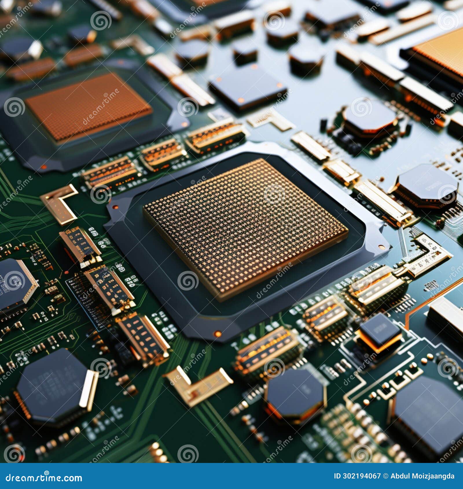 CPU Assembly Array of Central Processor Units on Isolated Backdrop Stock Illustration ...