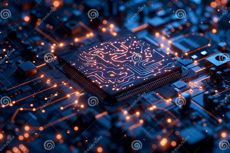 CPU Big Brain Central of Neural Networking on Motherboard, Super ...
