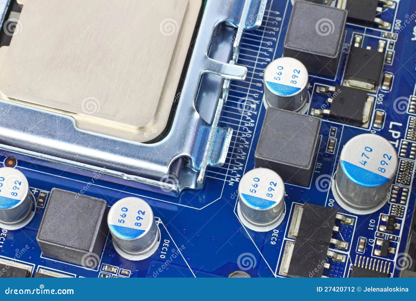 CPU on board stock photo. Image of information, closeup - 27420712