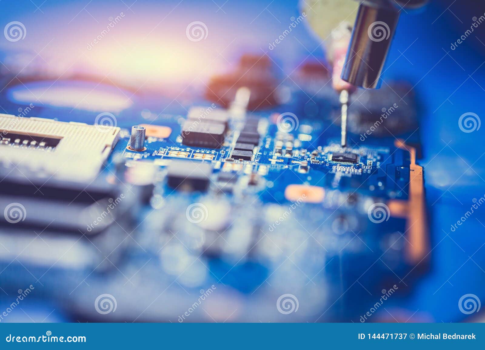 CPU Board of a Computer in a Close-up Stock Image - Image of electronic ...