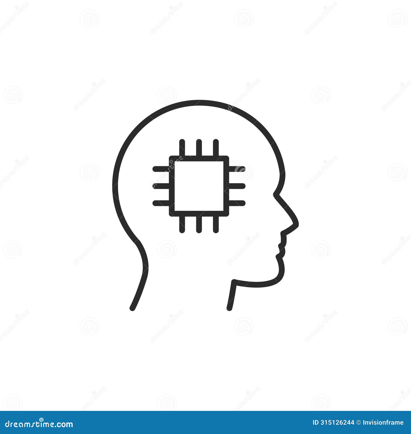 CPU Brain Icon stock vector. Illustration of computer - 315126244
