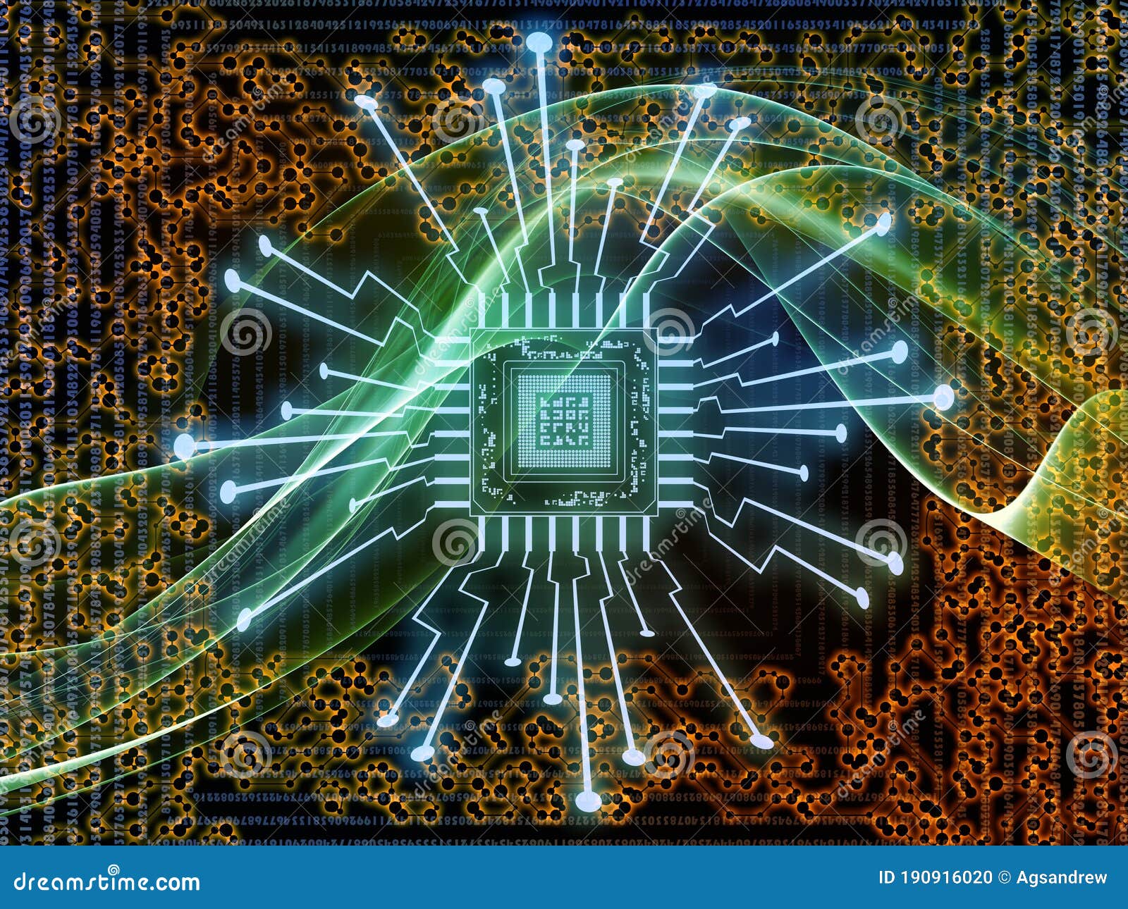 CPU Burst stock illustration. Illustration of glow, microchip - 190916020