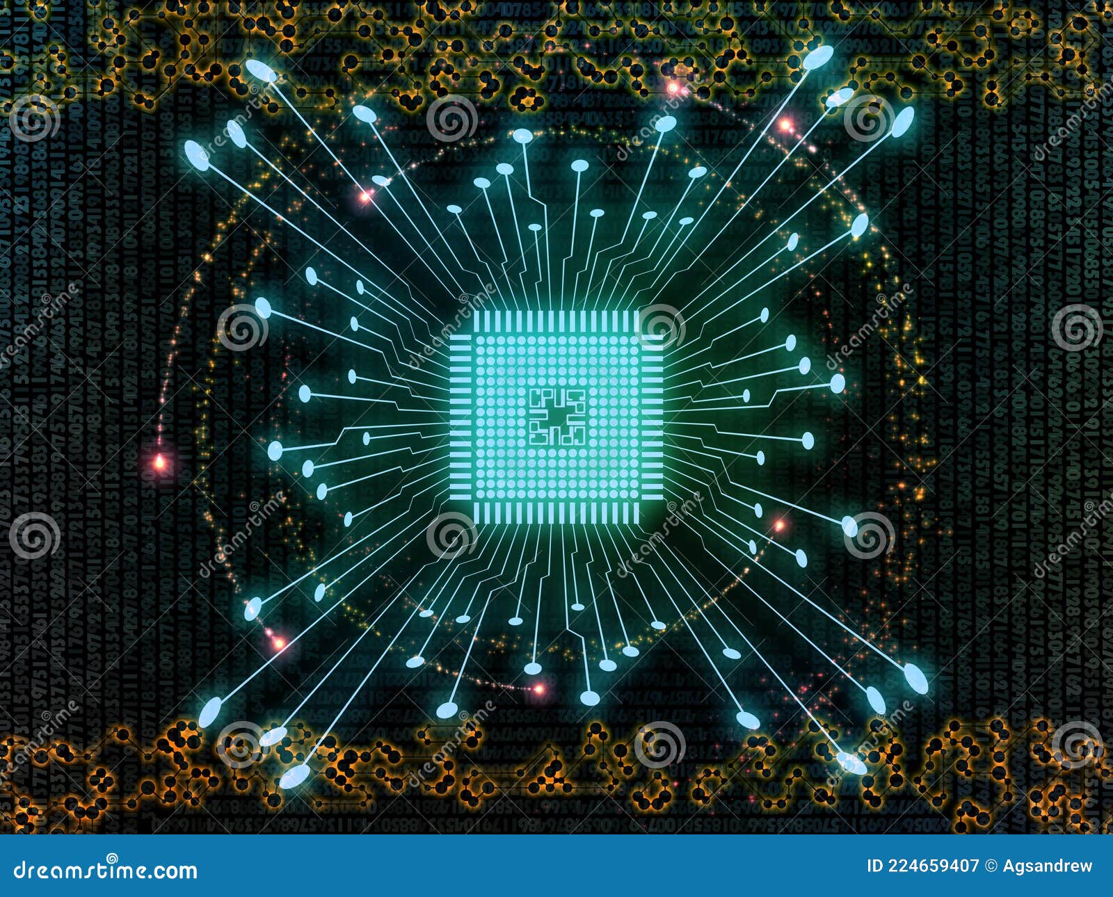 CPU Burst stock illustration. Illustration of science - 224659407