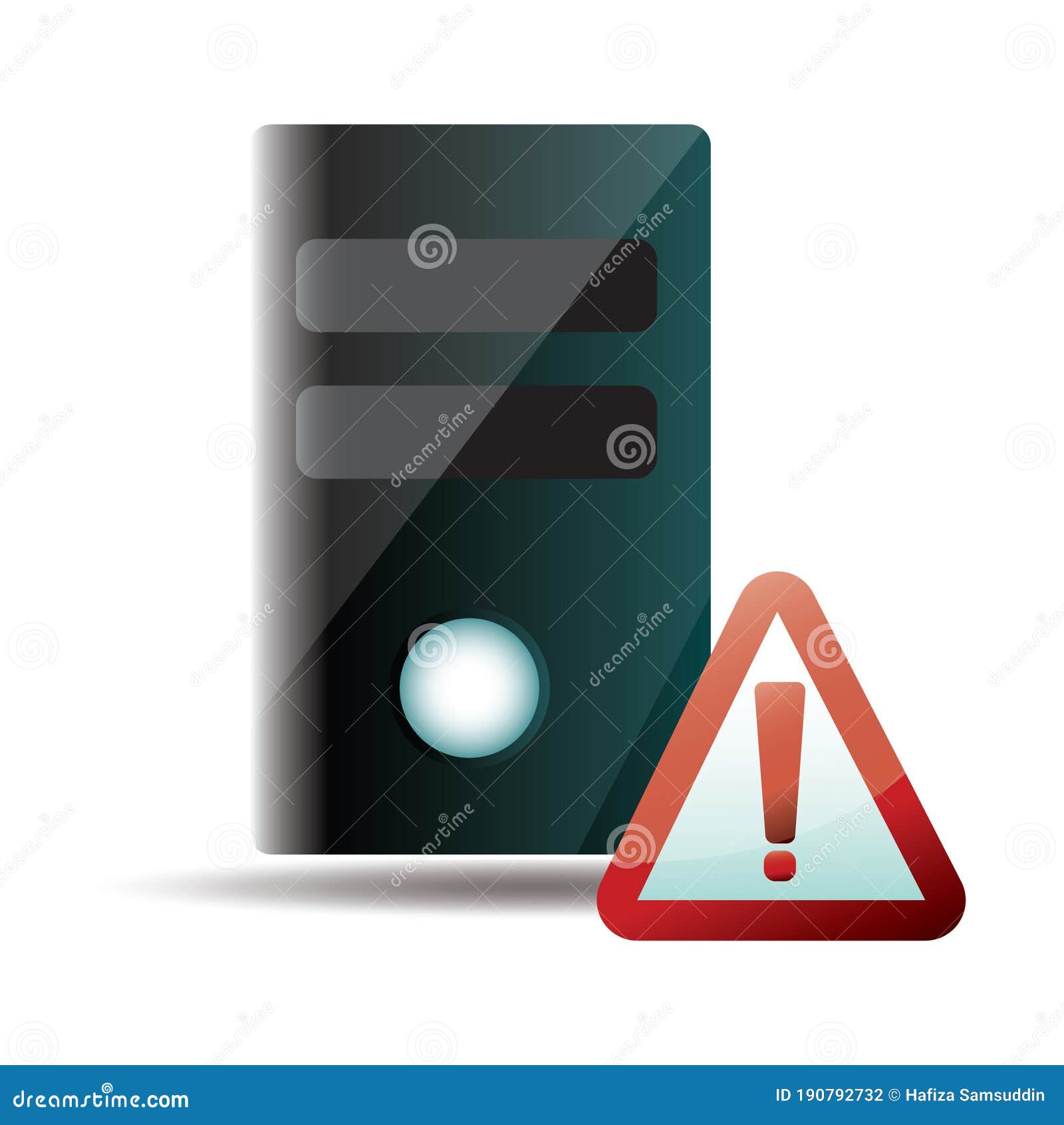 Cpu with Caution Sign. Vector Illustration Decorative Design Stock ...